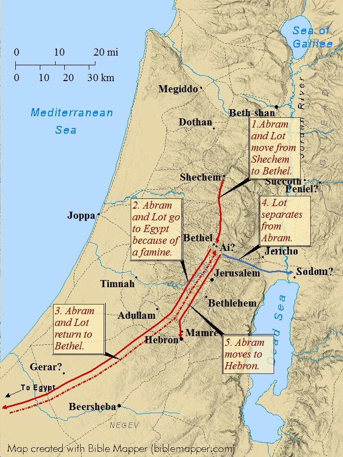 Abram's travels - Shechem to Egypt and back to Canaan | Understand Your ...
